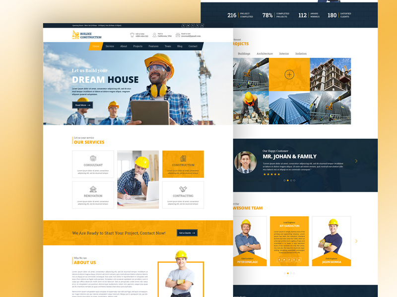 Construction Web UI by Raihan Chowdhury on Dribbble