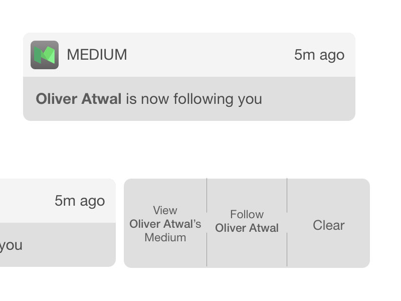 iOS Notification for Medium by W. Bryan Jacobs on Dribbble