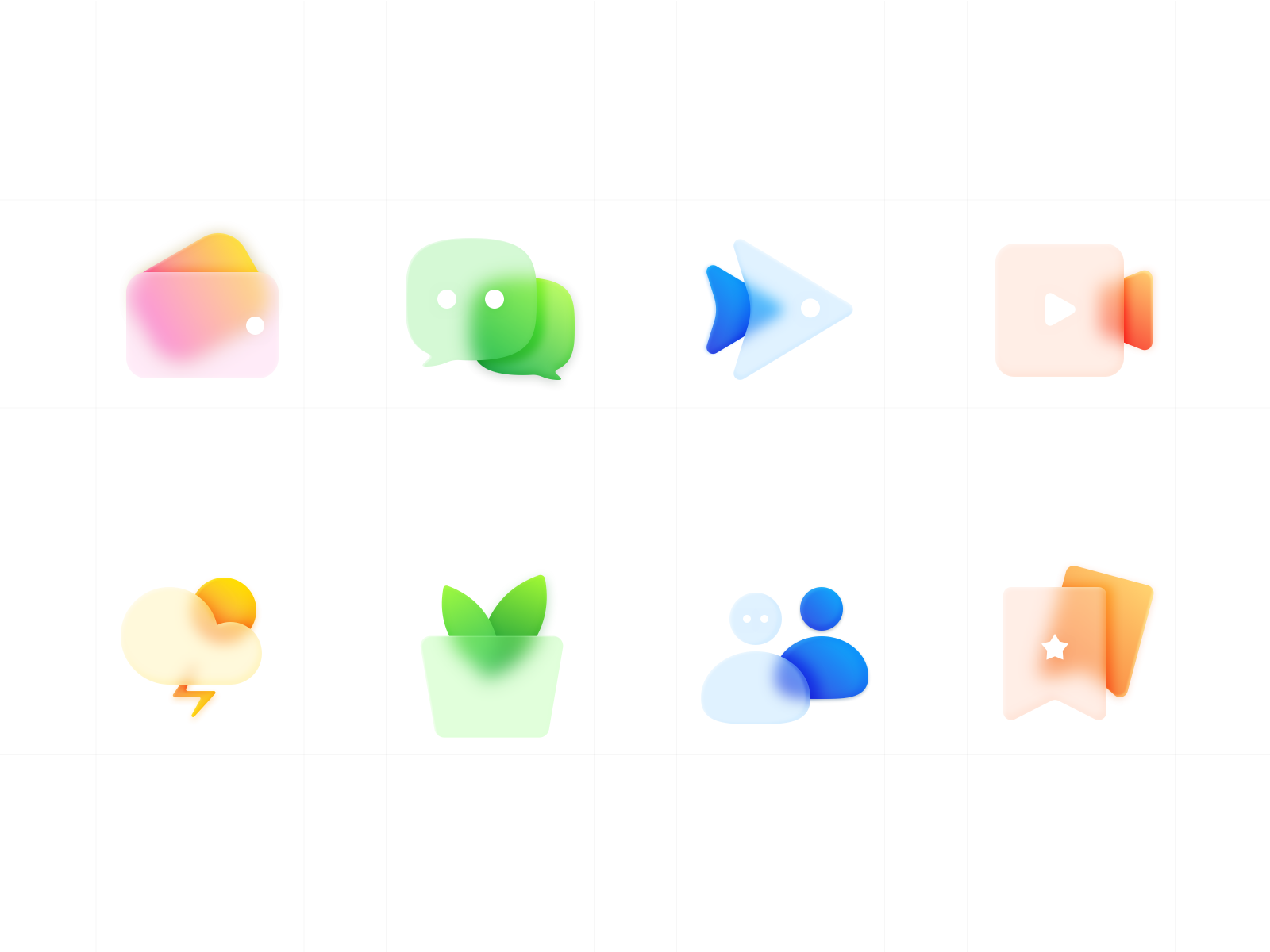 frosted glass icons 2x by Marshall on Dribbble