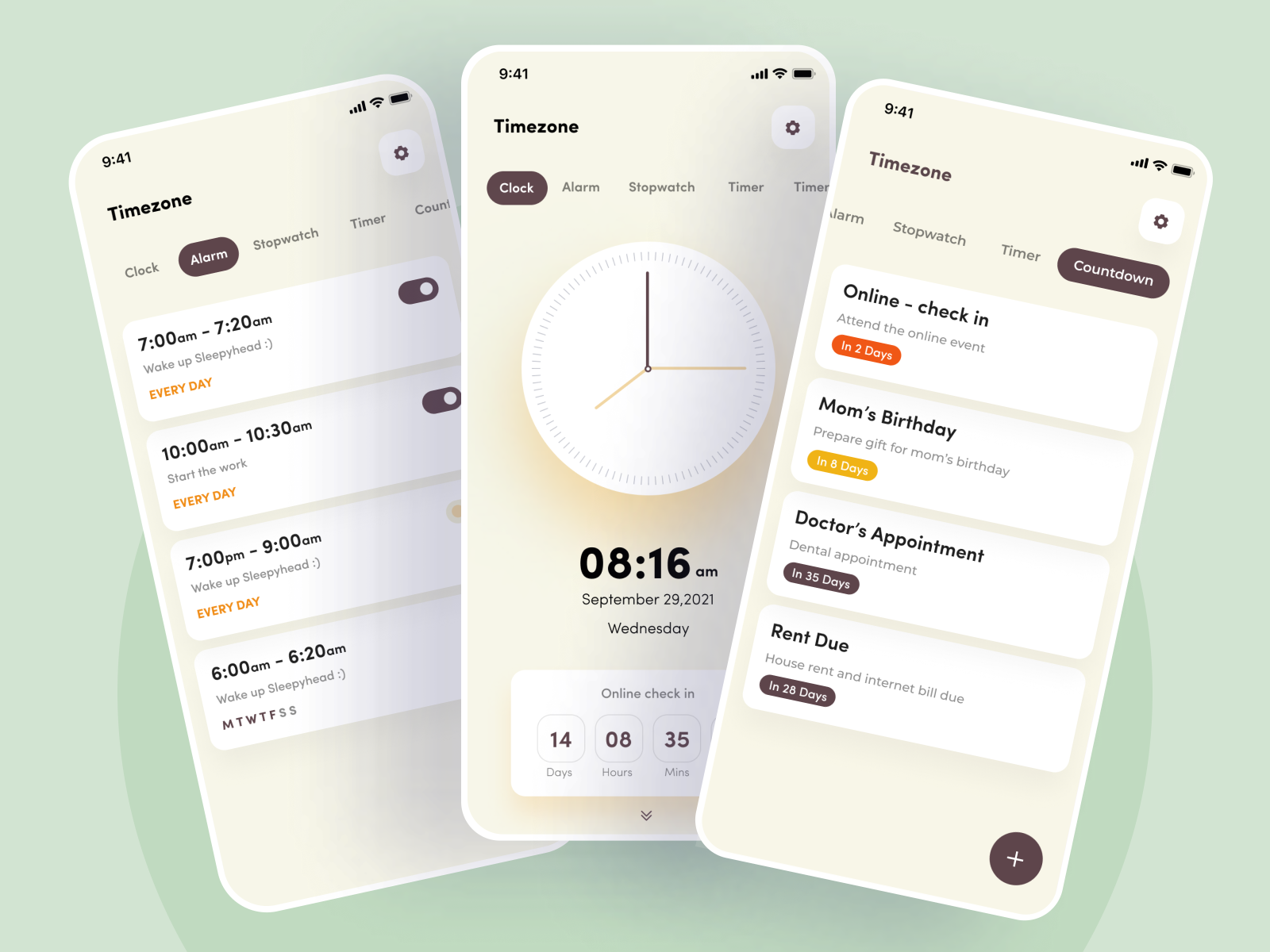 Timezone app by Gowtham on Dribbble