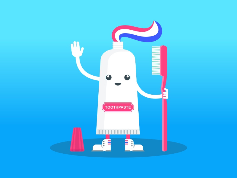Cute smiling happy toothpaste by novoseletska on Dribbble