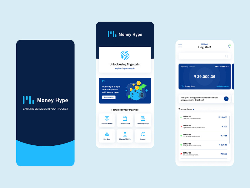 Money Hype Banking App | UI Concept by Mayank Chittora on Dribbble