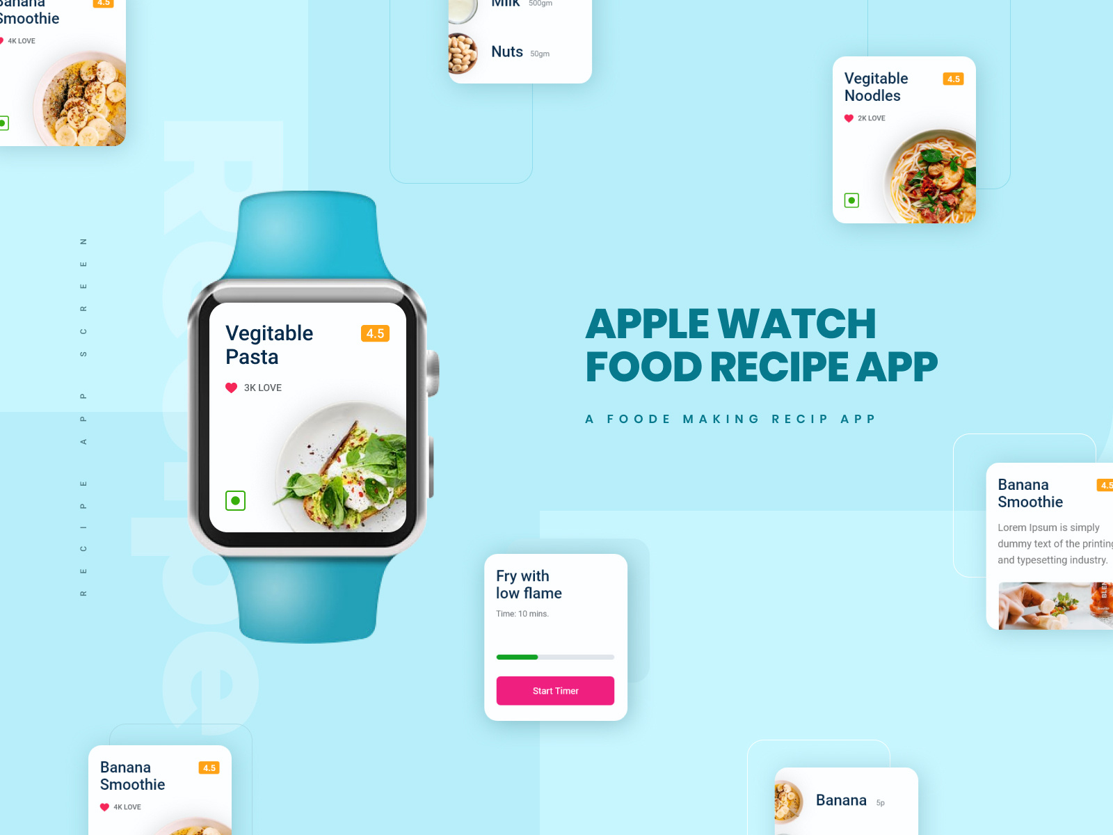 Food Recipe Apple Watch UI by Dipanjan Karmakar on Dribbble