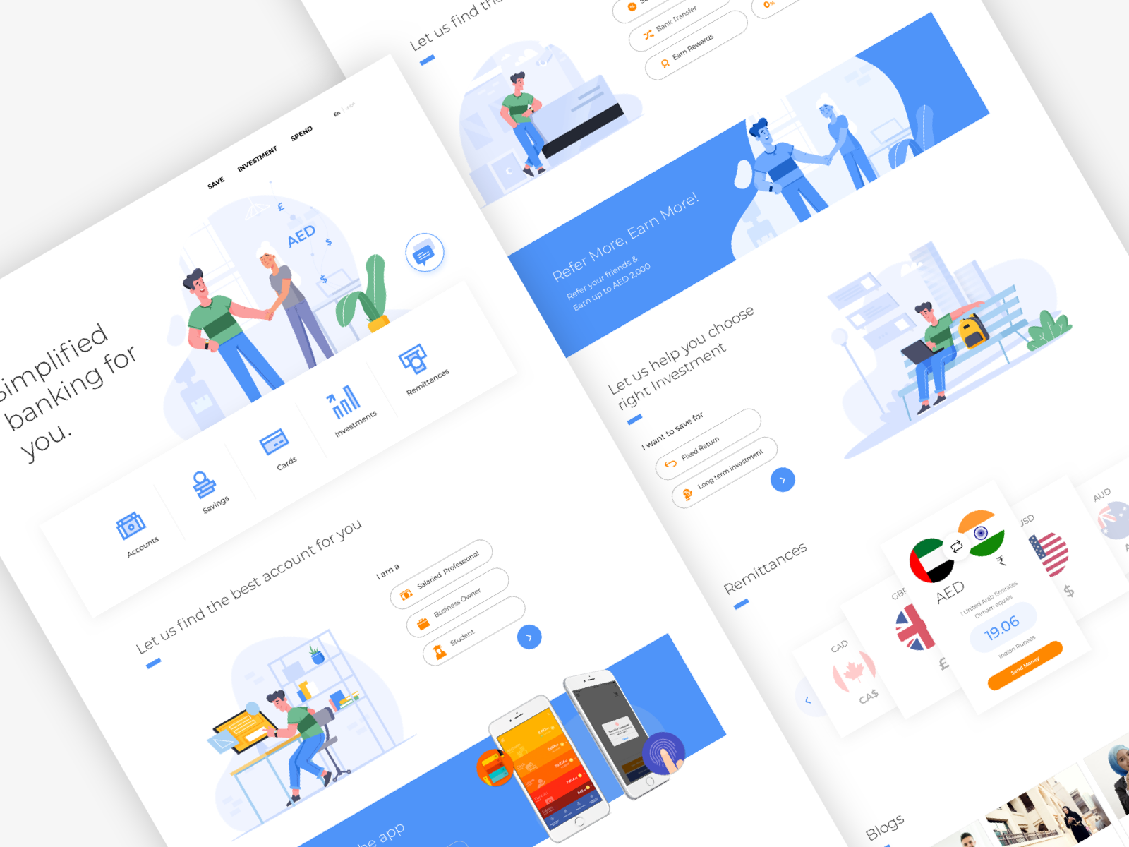 Bank website concept by Abhimanyu Kumar on Dribbble