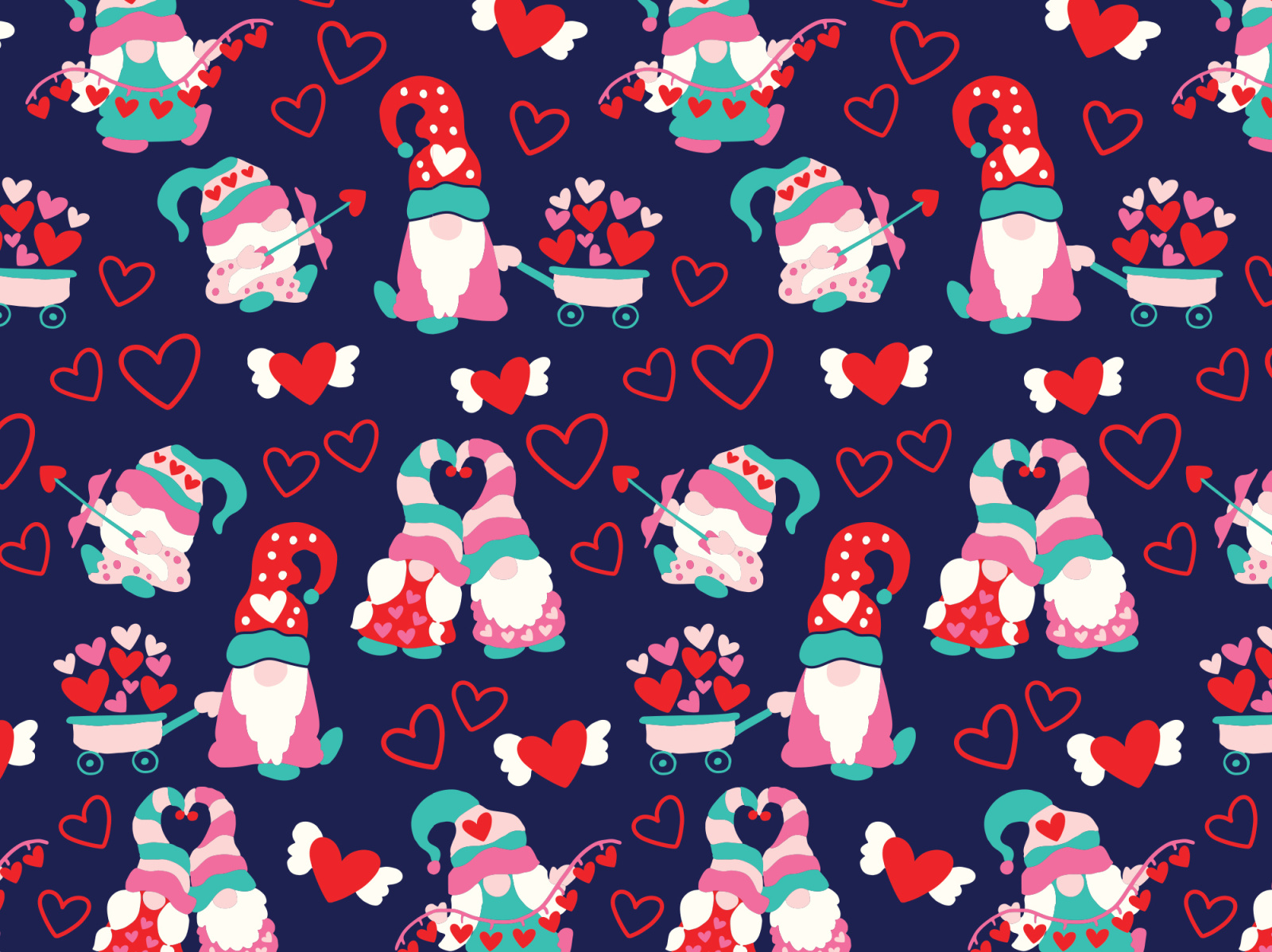 Valentine's Day Pattern Design by Rebeca Miccuci on Dribbble