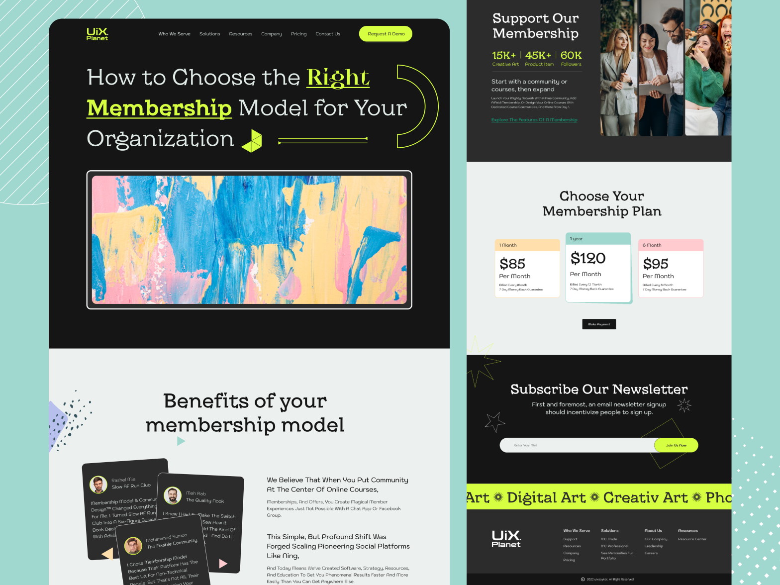 Membership model landing page! by Soykot Talukdar on Dribbble