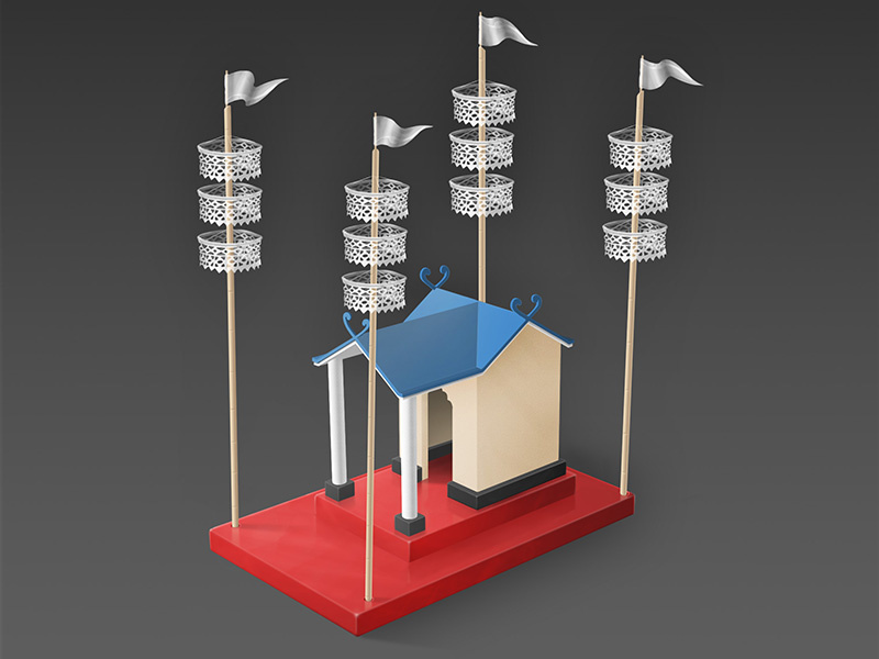 Manipuri Mini Temple by Prabin Pebam on Dribbble