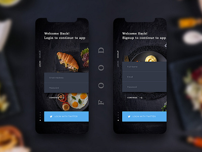 Restaurants Login, Signup Screen by Mr. Chaudhari on Dribbble