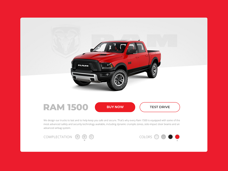 Ram truck Card by Alexander Korotkov on Dribbble