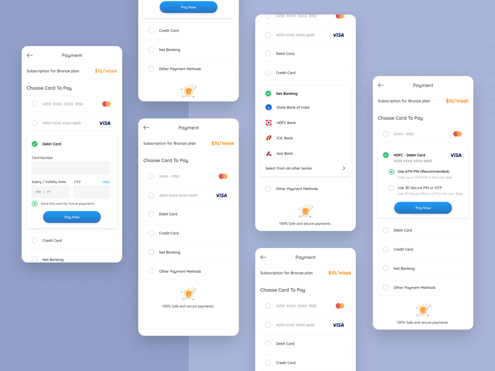 Payment Checkout Flow by KALPANAaRTIST on Dribbble