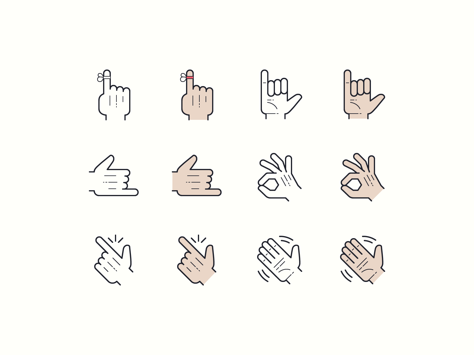 Hand Drawn icons: Hands by Marina Green for Icons8 on Dribbble