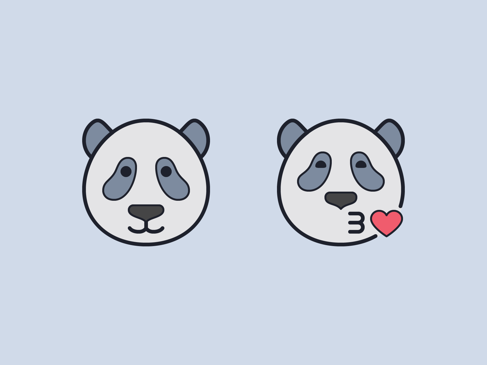 Hand Drawn icons: Pandas by Marina Green for Icons8 on Dribbble