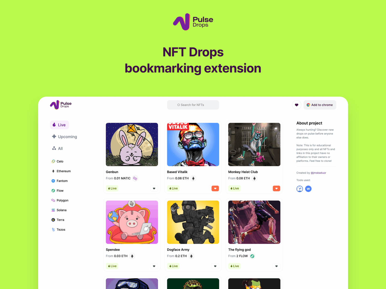 Webflow Clonable NFT Drops Bookmark By James Baduor On Dribbble