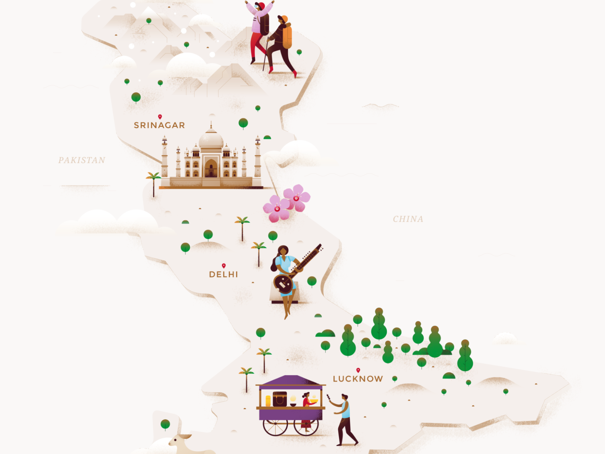 Map - North India by Elen Winata on Dribbble