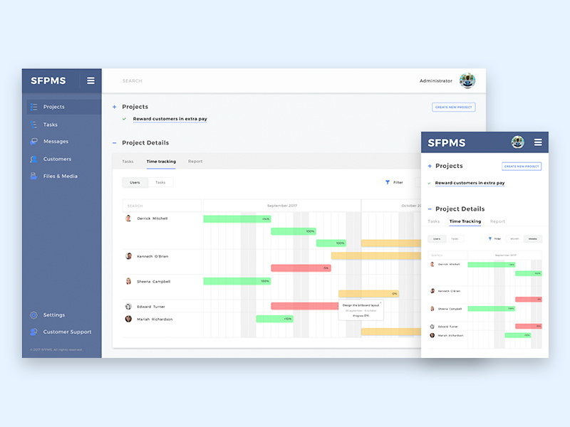 Time tracking in project management system by Roman Kotenok on Dribbble