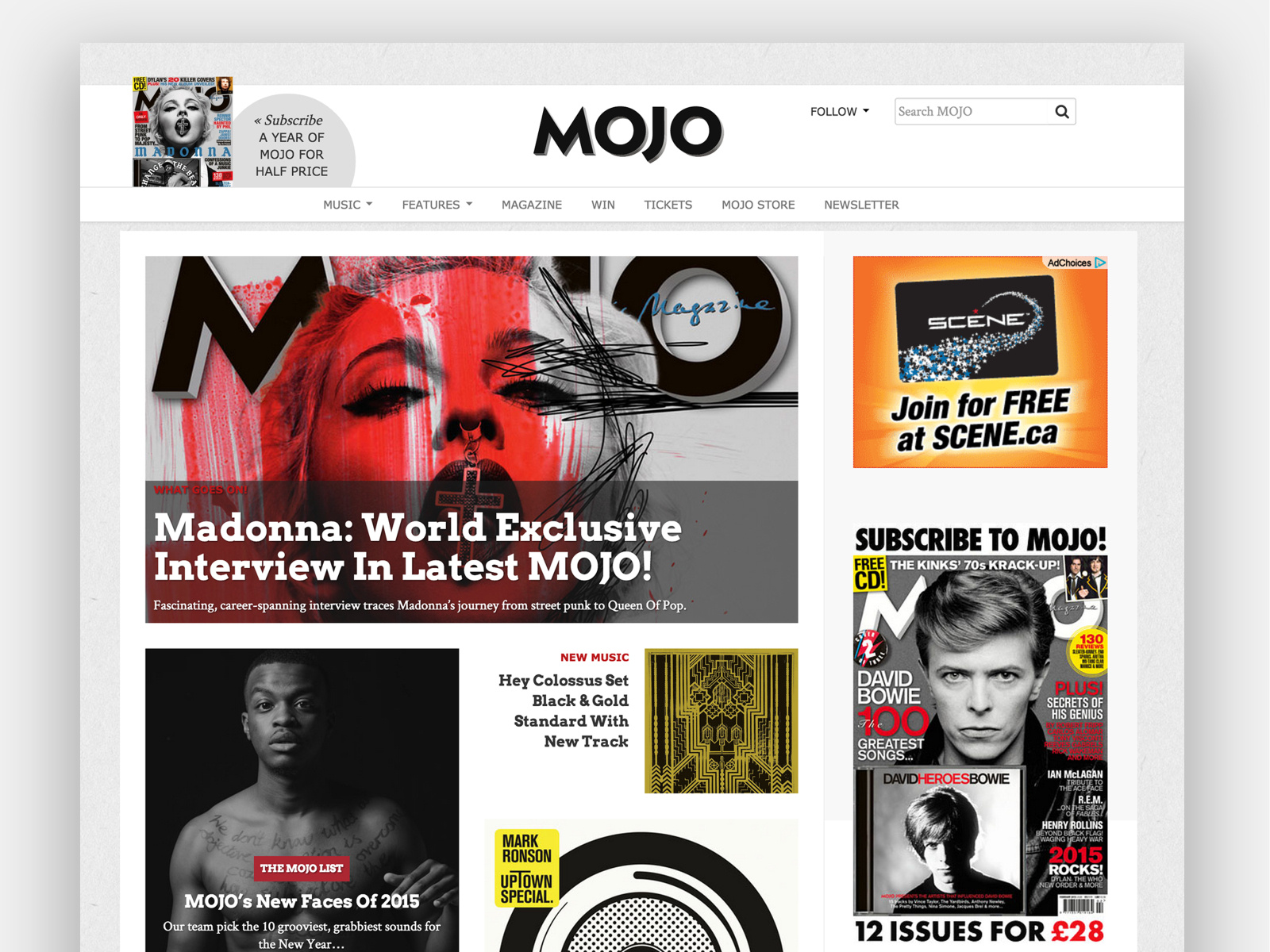 MOJO Music Magazine by Joanne Belcher on Dribbble