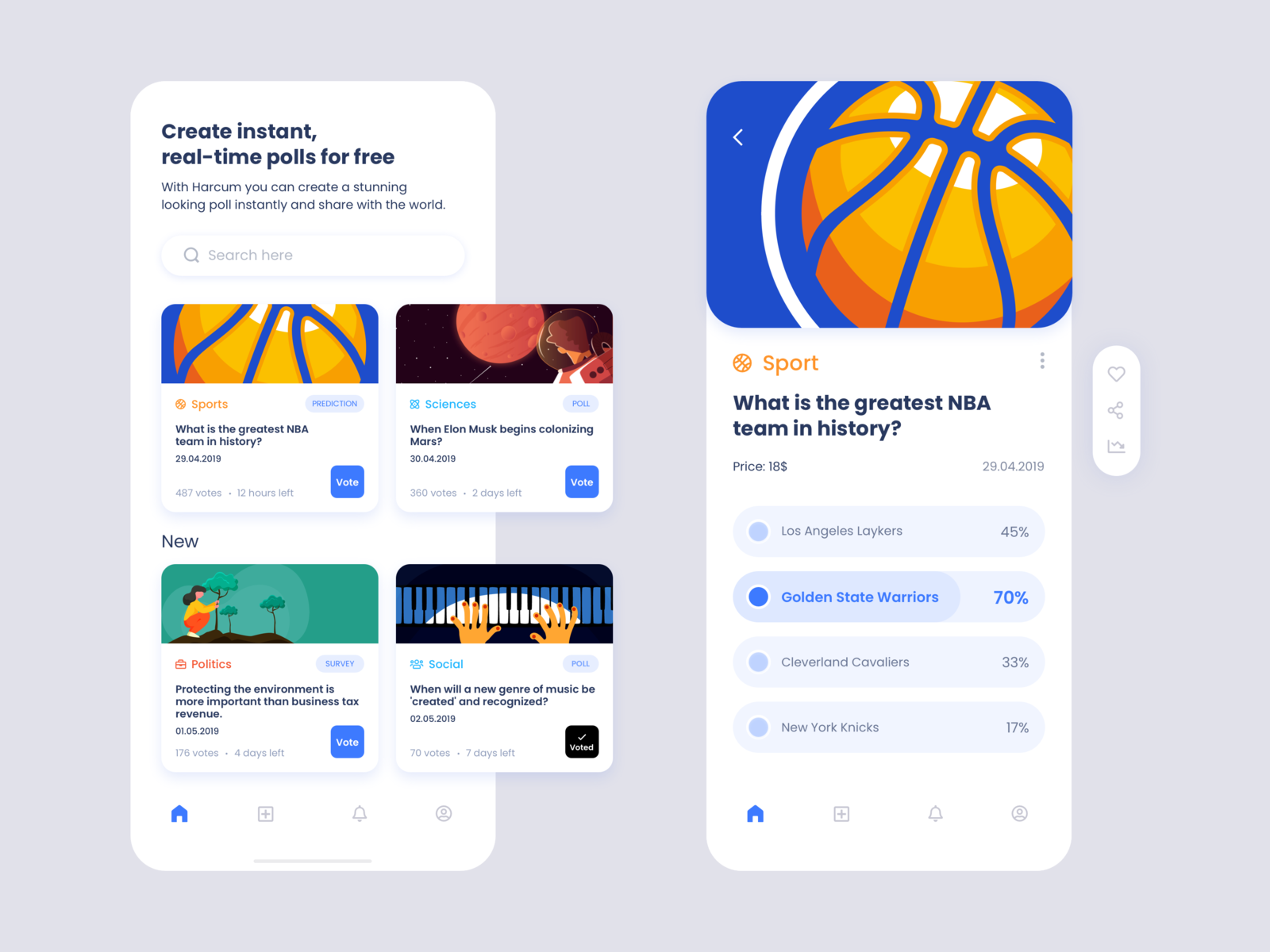 Mobile Application - Poll, survey, prediction maker by Manan Tumoyan on ...