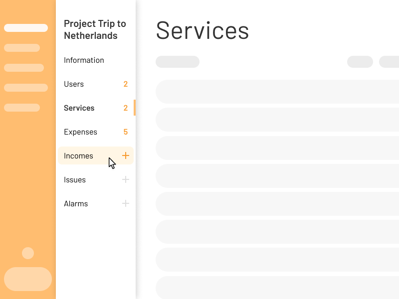 Side menu with two level navigation and quick actions by Nico Salomone ...