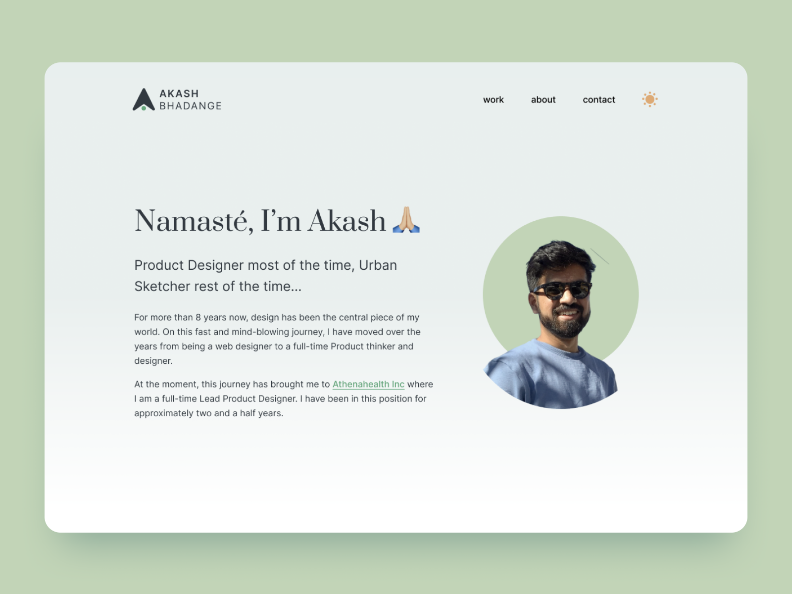 My personal portfolio hero section by Akash Bhadange on Dribbble