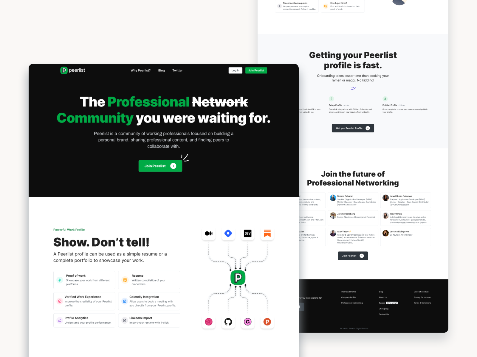Peerlist Landing Page - Revamped by Akash Bhadange on Dribbble