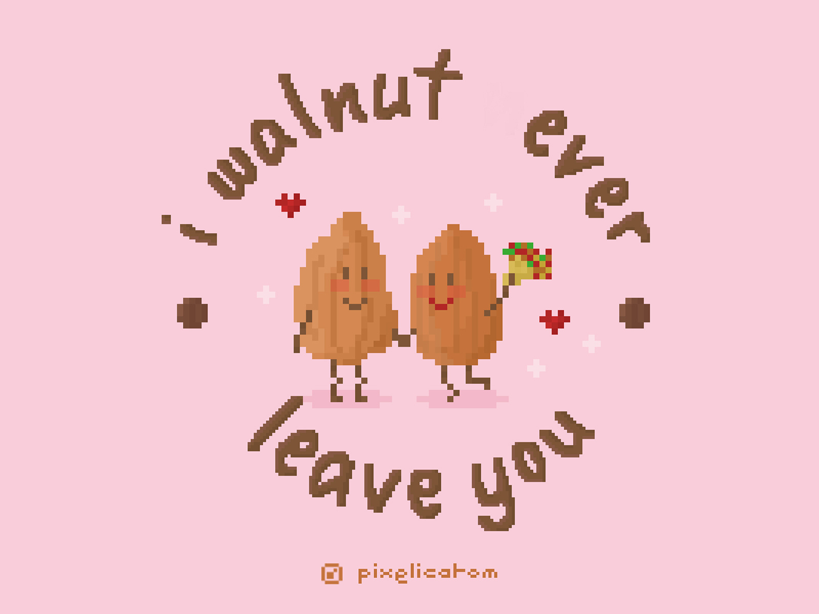 Walnut Ever Leave You Puns Pixel Art by Pixelic Atom on Dribbble