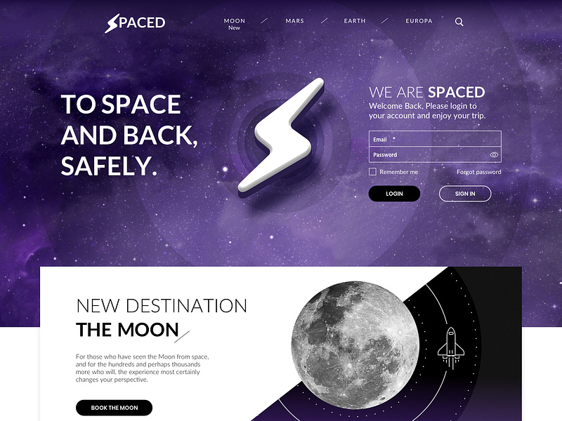 SPACED HomePage by Morgan Brabessa on Dribbble
