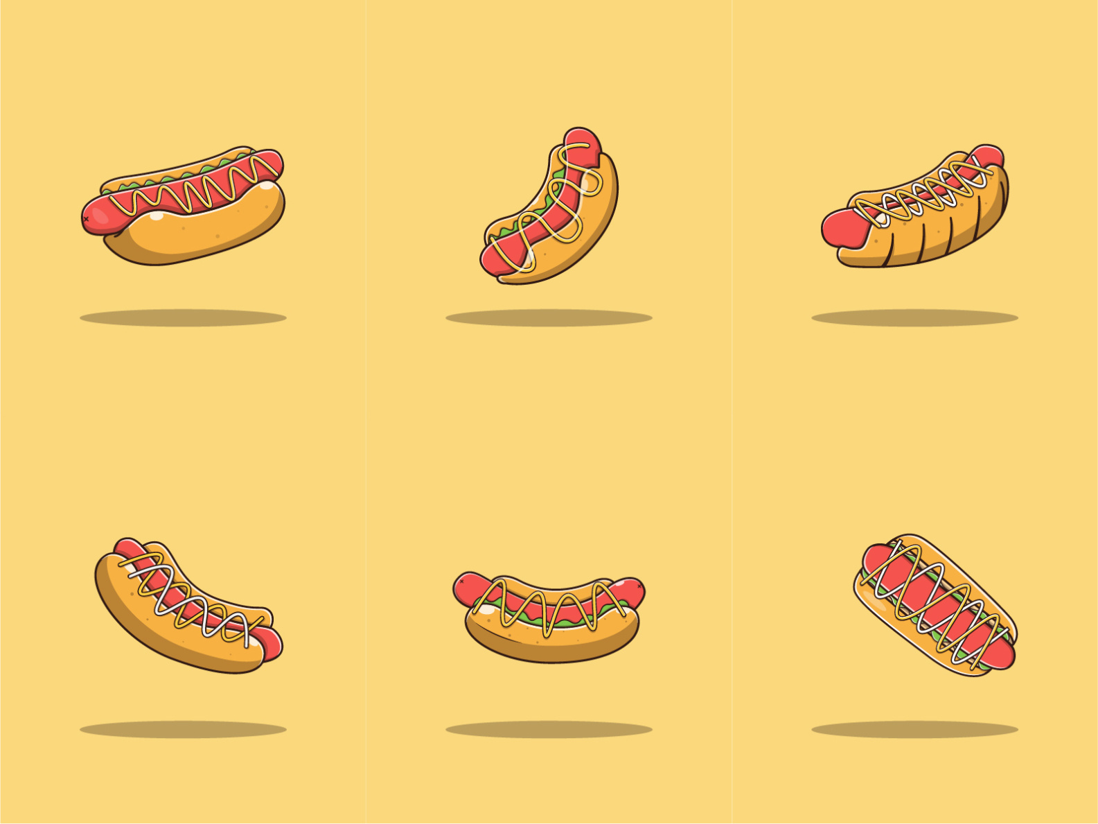 Hot Dog Vector Set Illustration by Ahmad Ihsan on Dribbble