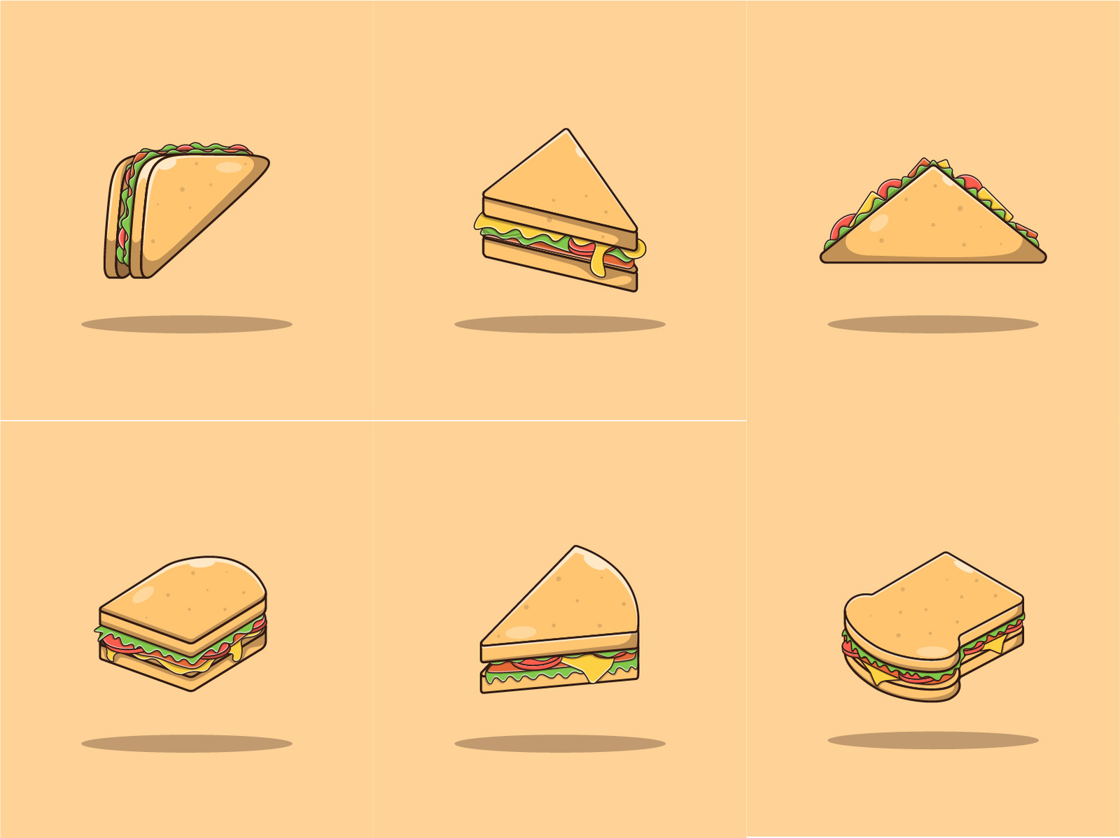 Sandwich Vector Set Illustration by Ahmad Ihsan on Dribbble