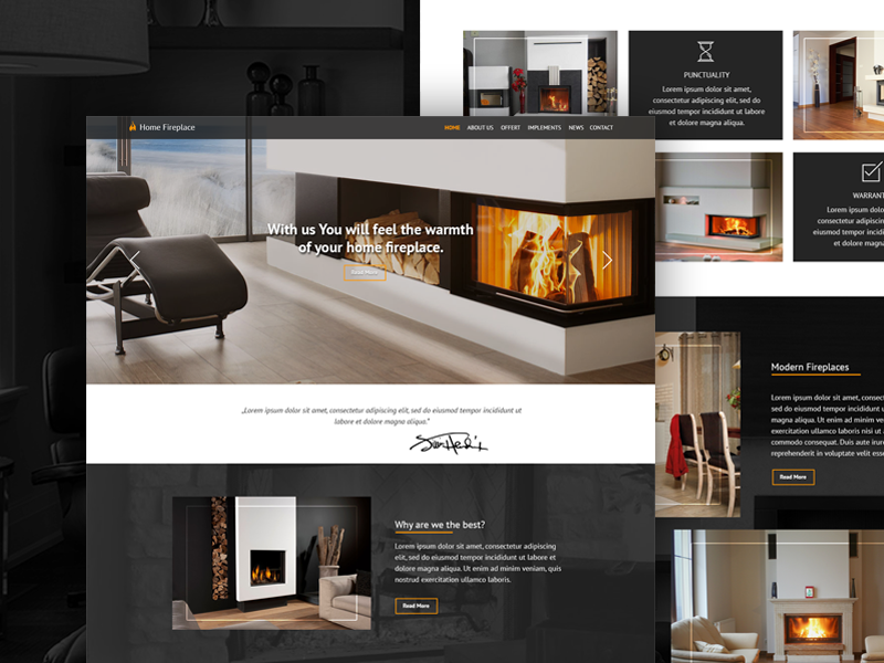Website Design For Fireplace Company by Michal Kolinski on Dribbble