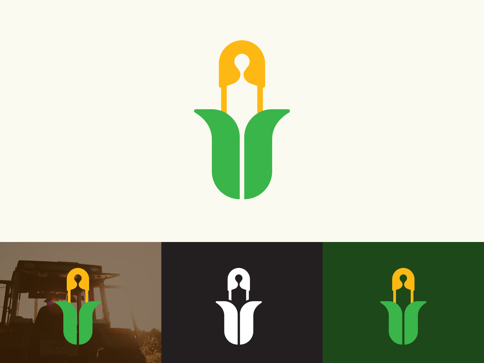 Corn + Safety Pin logo by Barak Tamayo on Dribbble