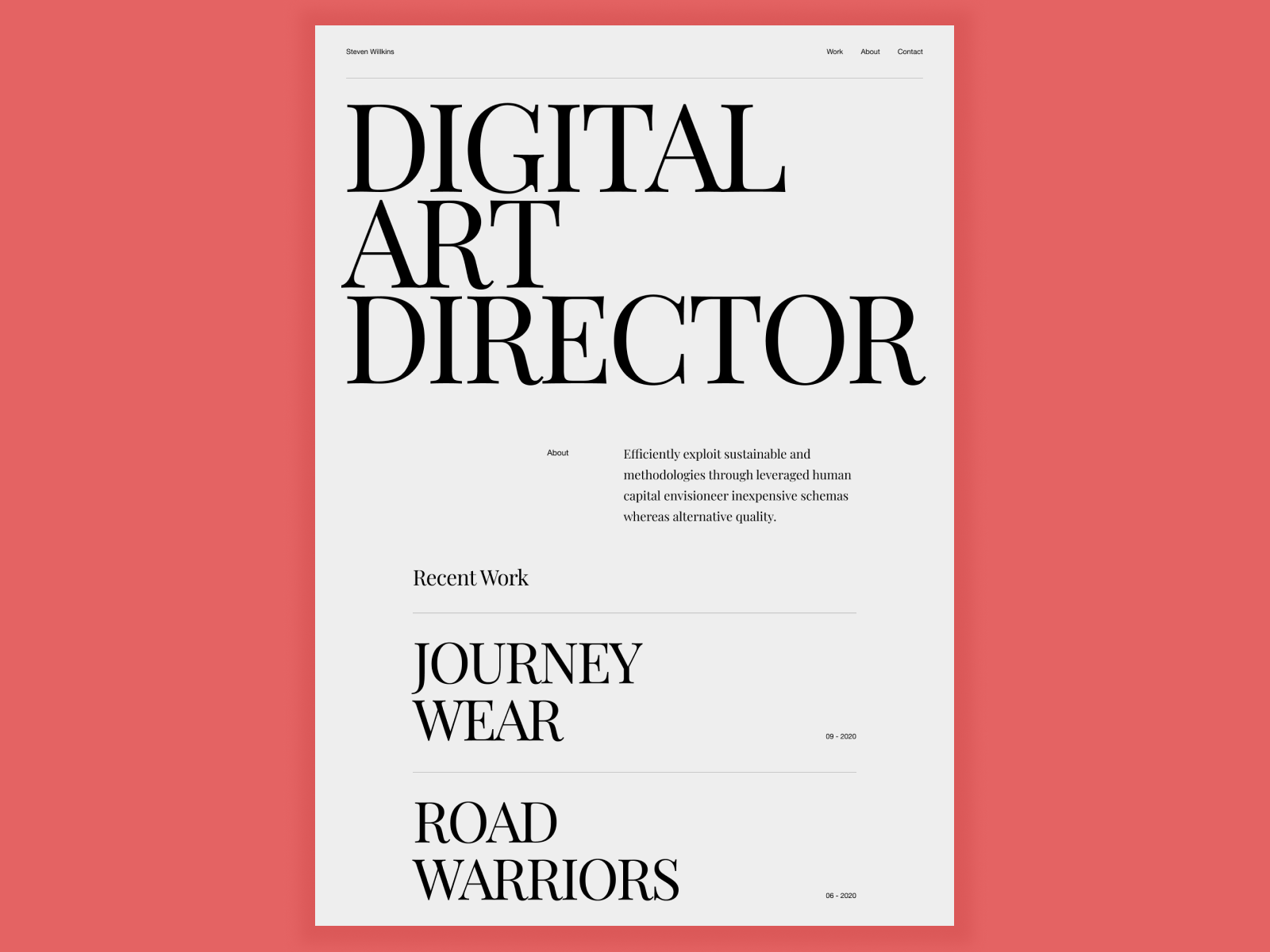 Portfolio Typography Website by TailStack on Dribbble