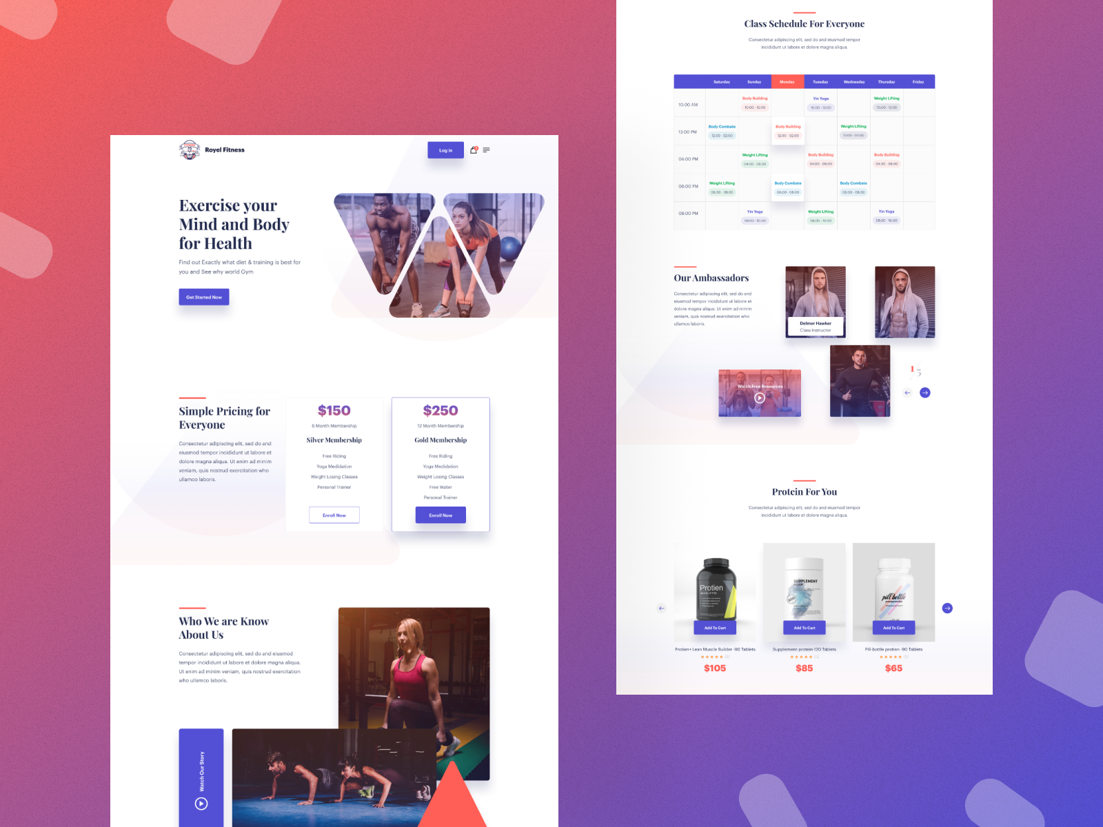 Royel Fitness Gym landing page by Mashok💯 on Dribbble