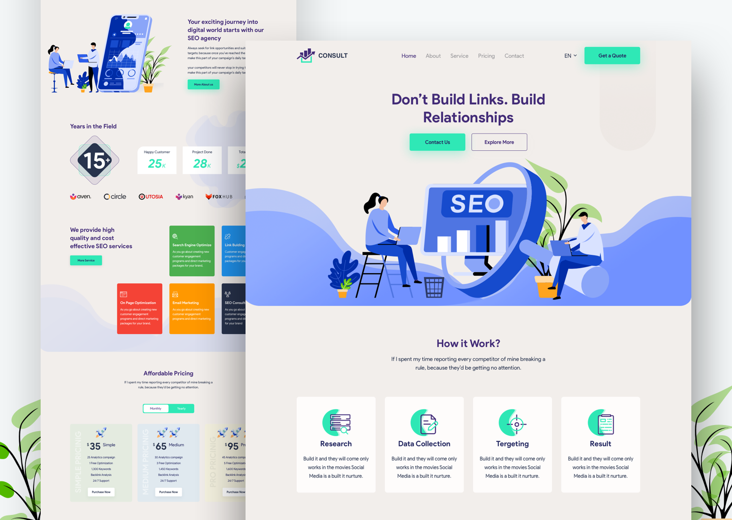 Consult SEO Landing Page by Mashok Khan 💯 on Dribbble