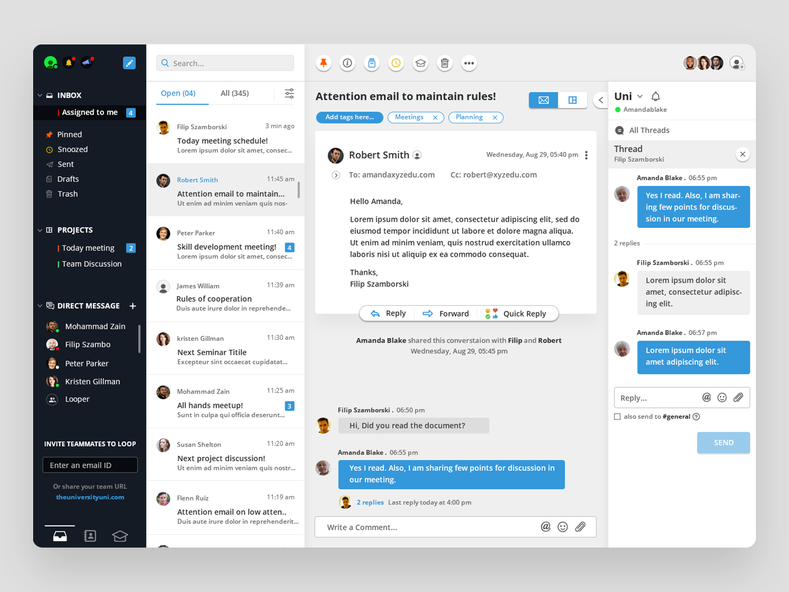 Uni Inbox Web Ui by Rinki Yadav on Dribbble