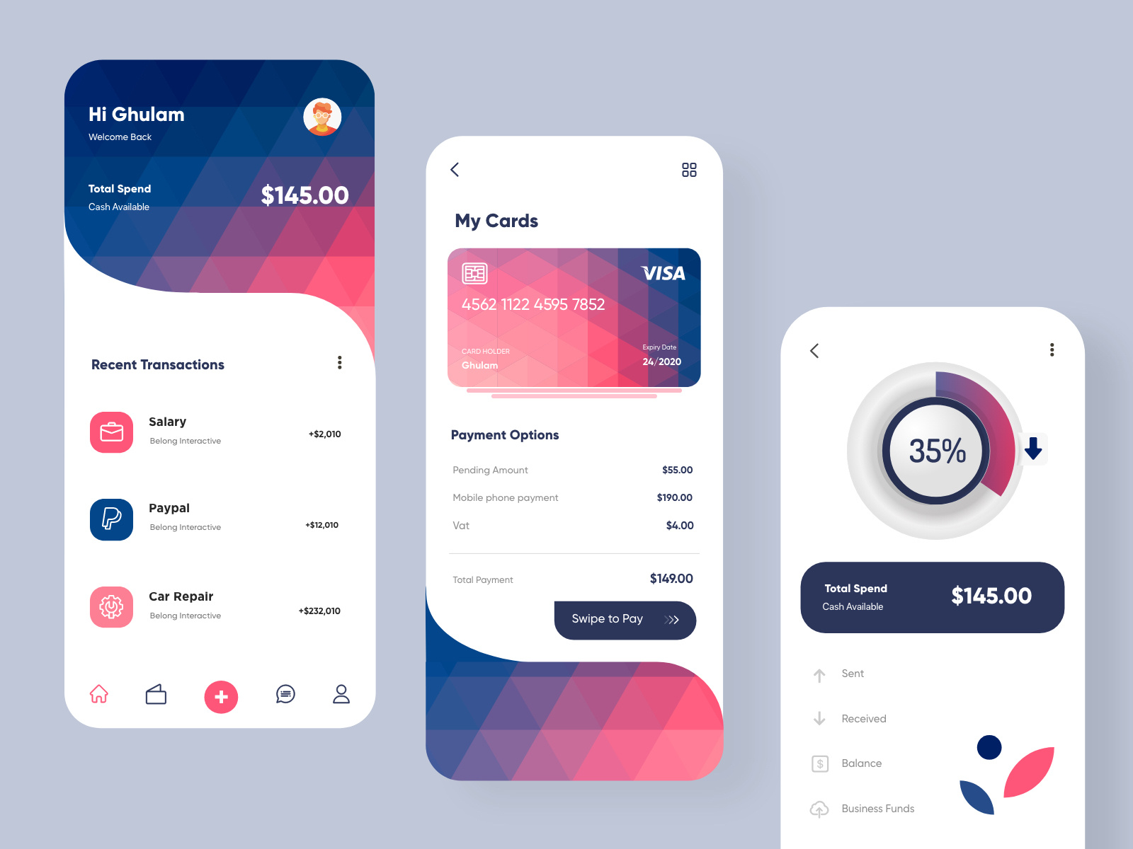 Finance App Design by Ghulam Rasool 🚀 for Upnow Studio on Dribbble