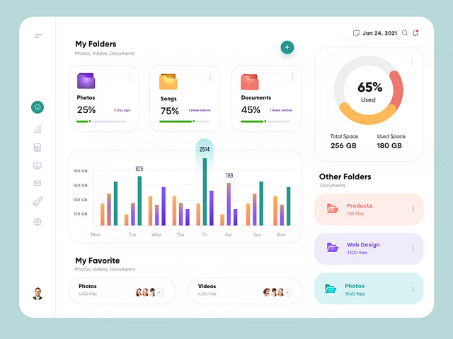File Manager Dashboard Design by Ghulam Rasool 🚀 for Cuberto on Dribbble