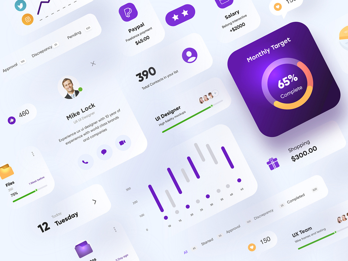 UI Elements Design light color Scheme by Ghulam Rasool 🚀 for Cuberto on ...