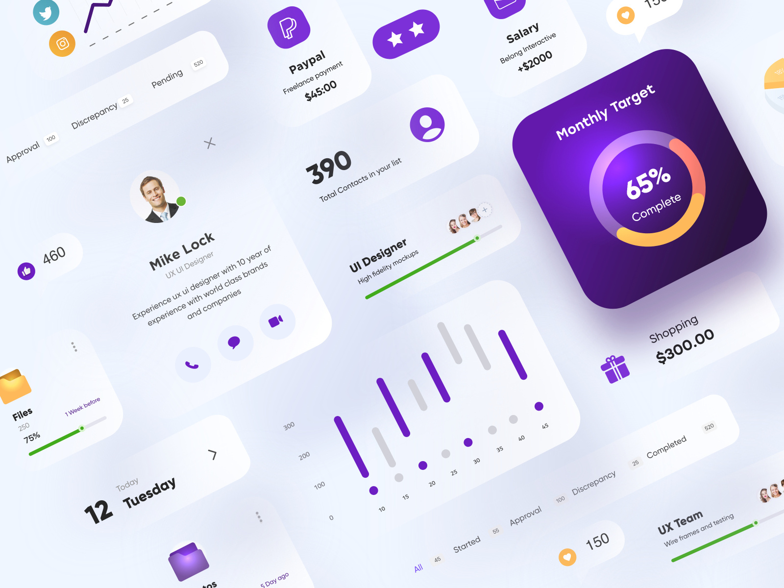 UI Elements Design light color Scheme by Ghulam Rasool 🚀 for Cuberto on ...