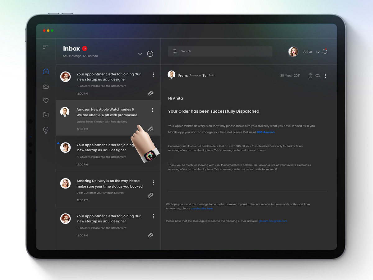 Email Dashboard UX UI Design by Ghulam Rasool 🚀 for Upnow Studio on ...