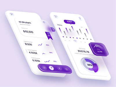 Finance Mobile App Design by Ghulam Rasool 🚀 for Cuberto on Dribbble