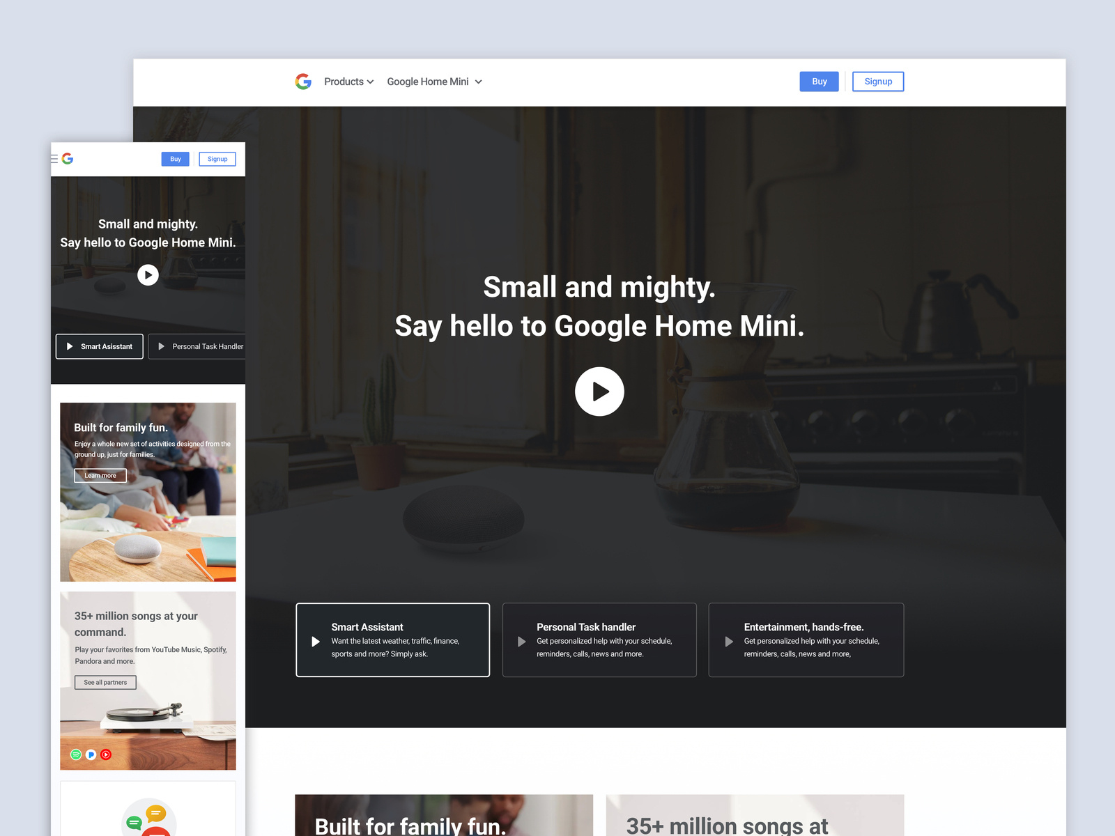 Home Mini Homepage Redesign by Von Gonzaga on Dribbble