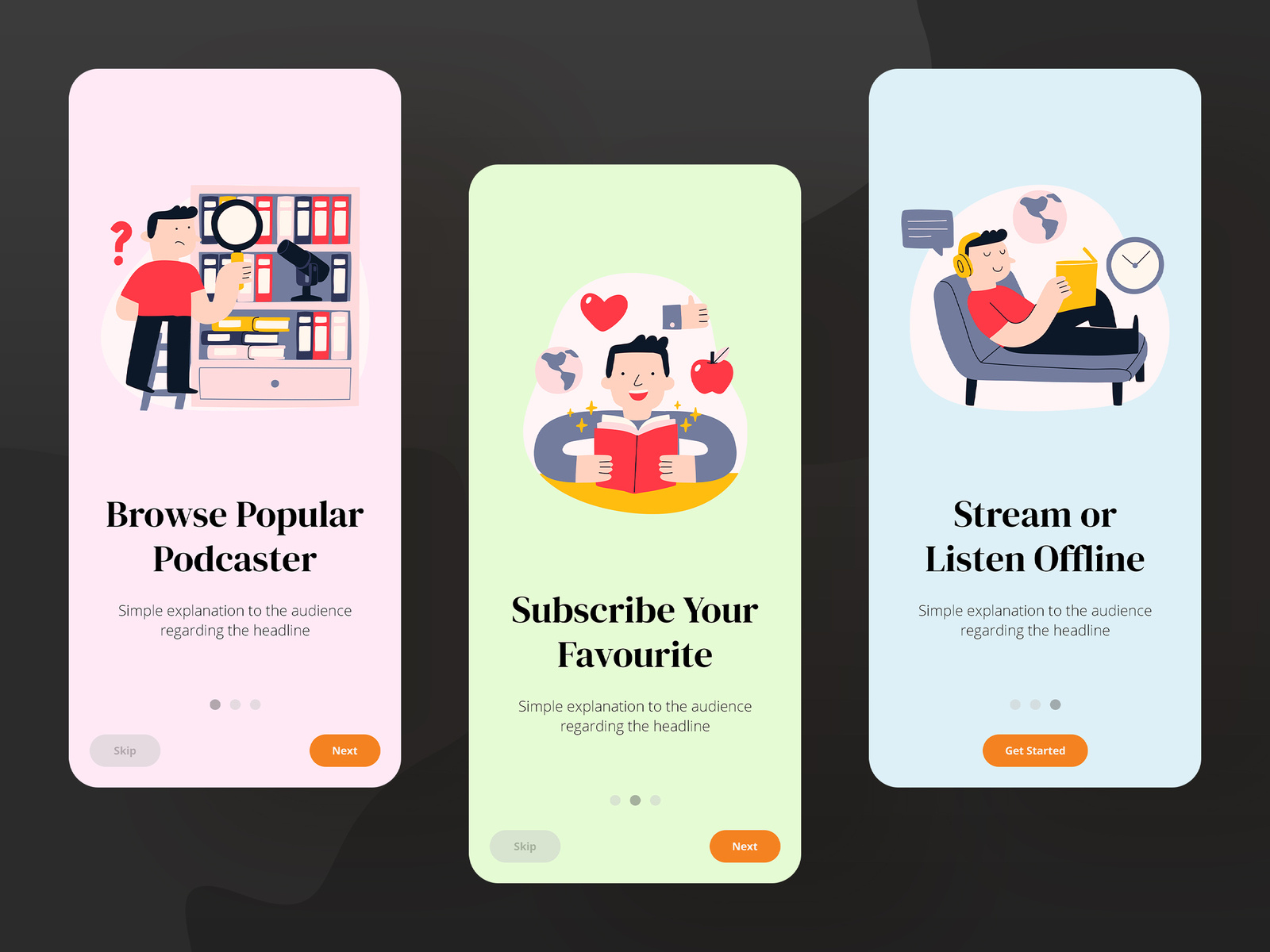 On boarding Screens by Jennifer Torres for Bacancy on Dribbble