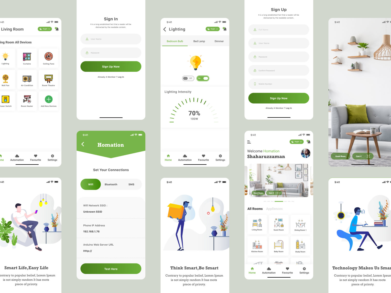 Homation - iOT App UI by Shaharuzzaman Sourav on Dribbble
