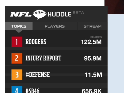 Social widget by Mike Brisk on Dribbble