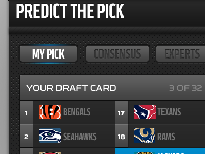 Draft Predict the Pick by Mike Brisk on Dribbble