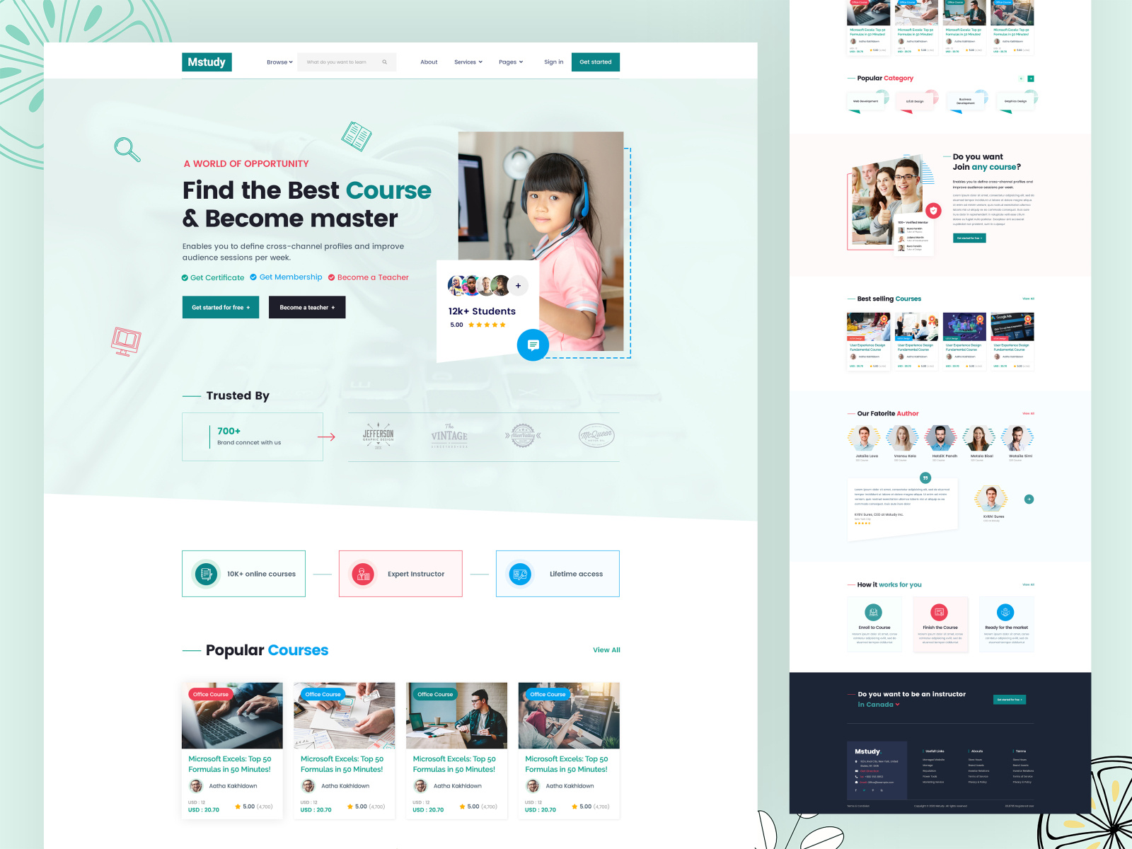 LMS-Course Learning Landing Page by Razaul Hridoy on Dribbble