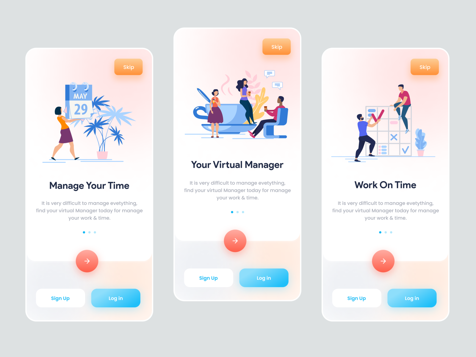 Virtual Task Manager Mobile Apps Concept by Razaul Hridoy on Dribbble