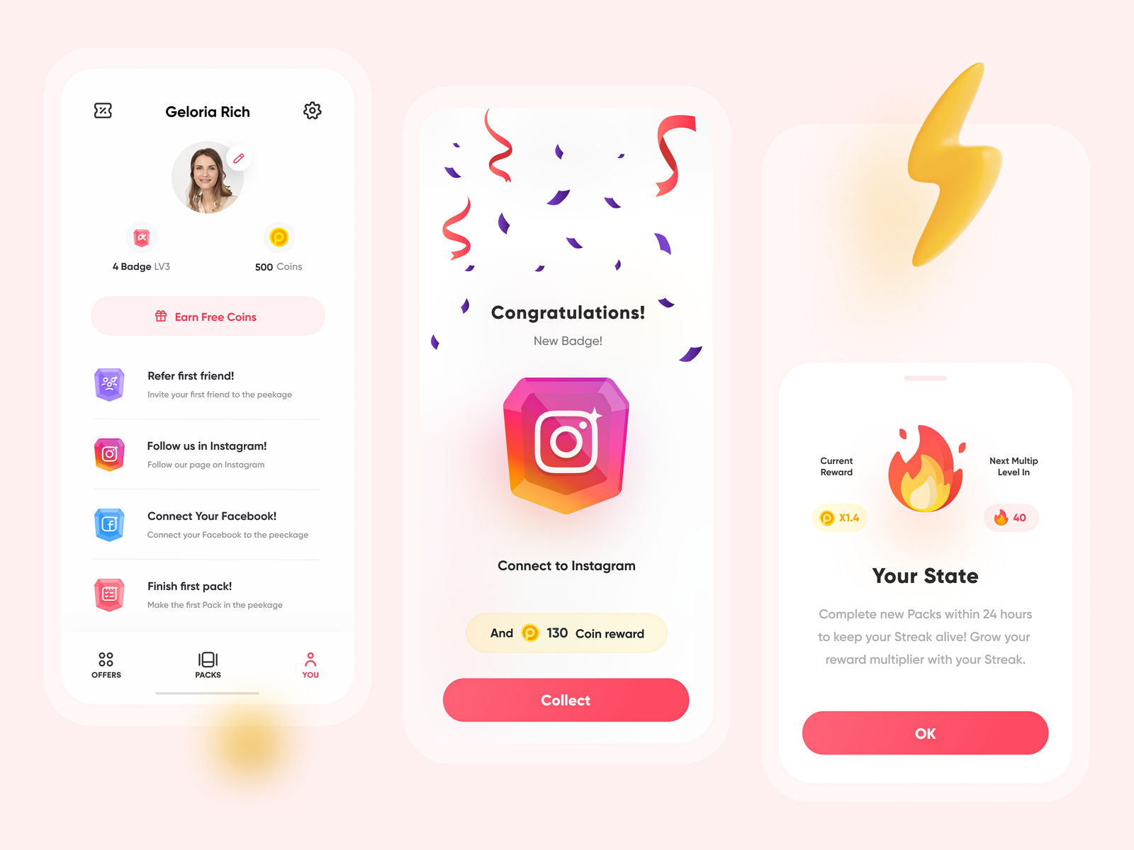 Celebration screens by Daniela Picão | Dribbble