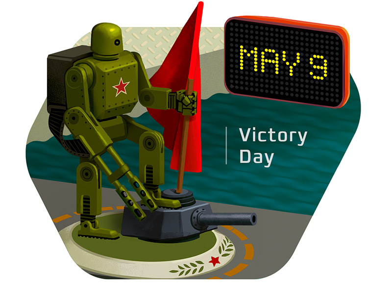 Robots \ May 9 - Victory Day by Ilia Kalimulin on Dribbble