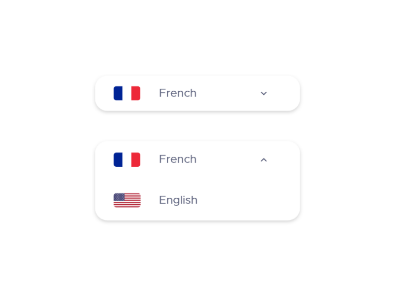Daily UI - #9 Dropdown Languages // CreativeWorld by Olwens on Dribbble